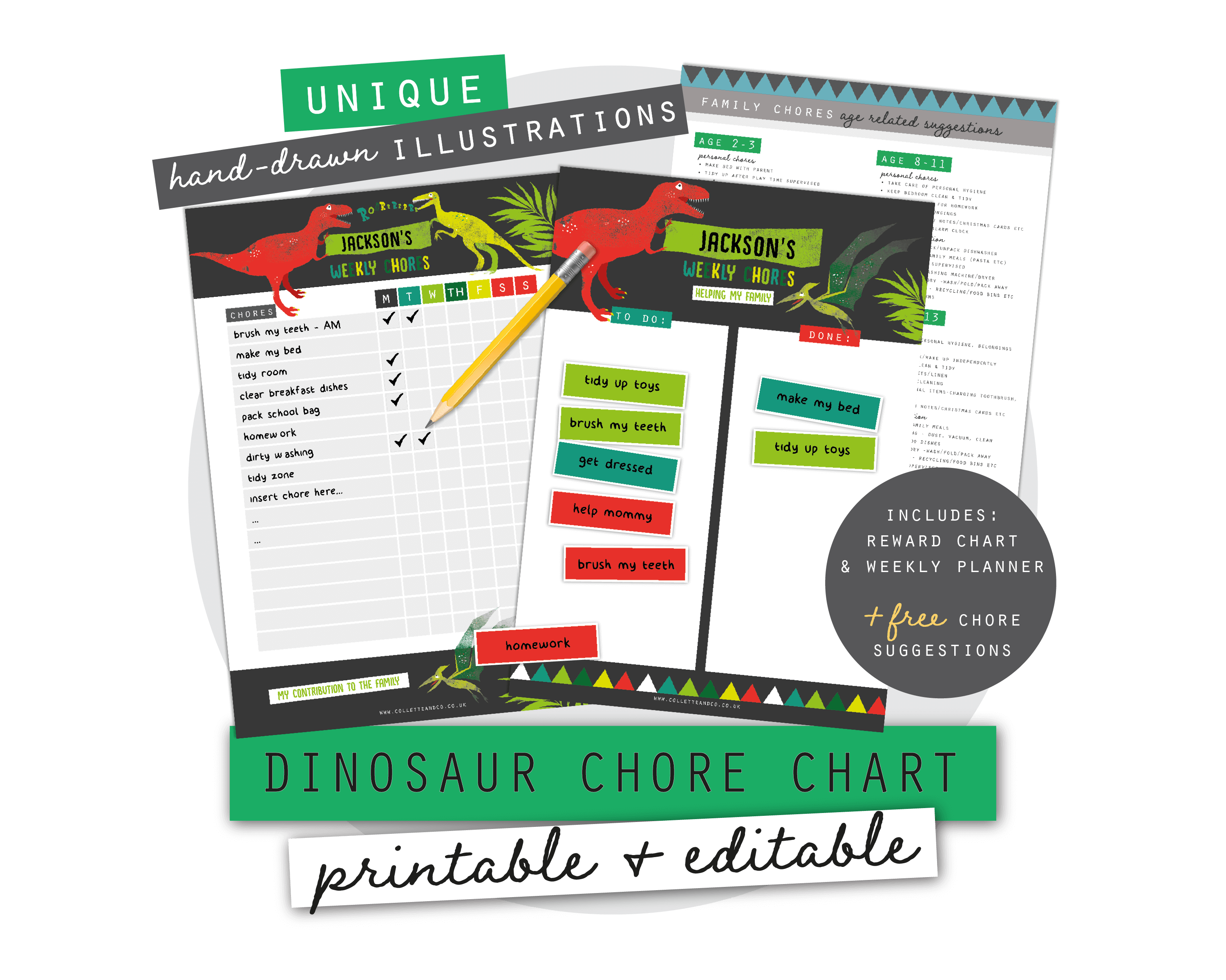 Dinosaur Printable Chore Charts