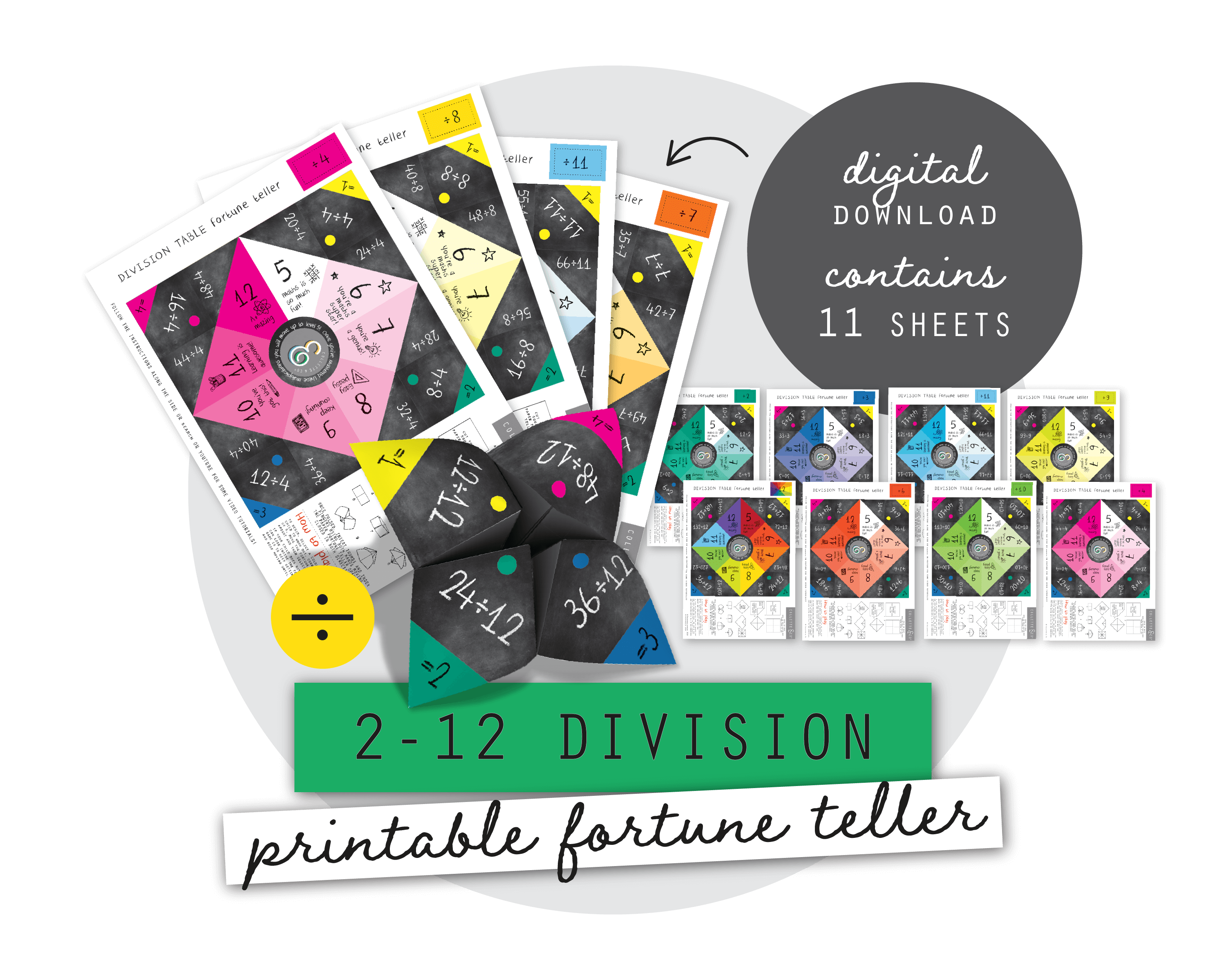 Division Printable Origami Fortune Teller
