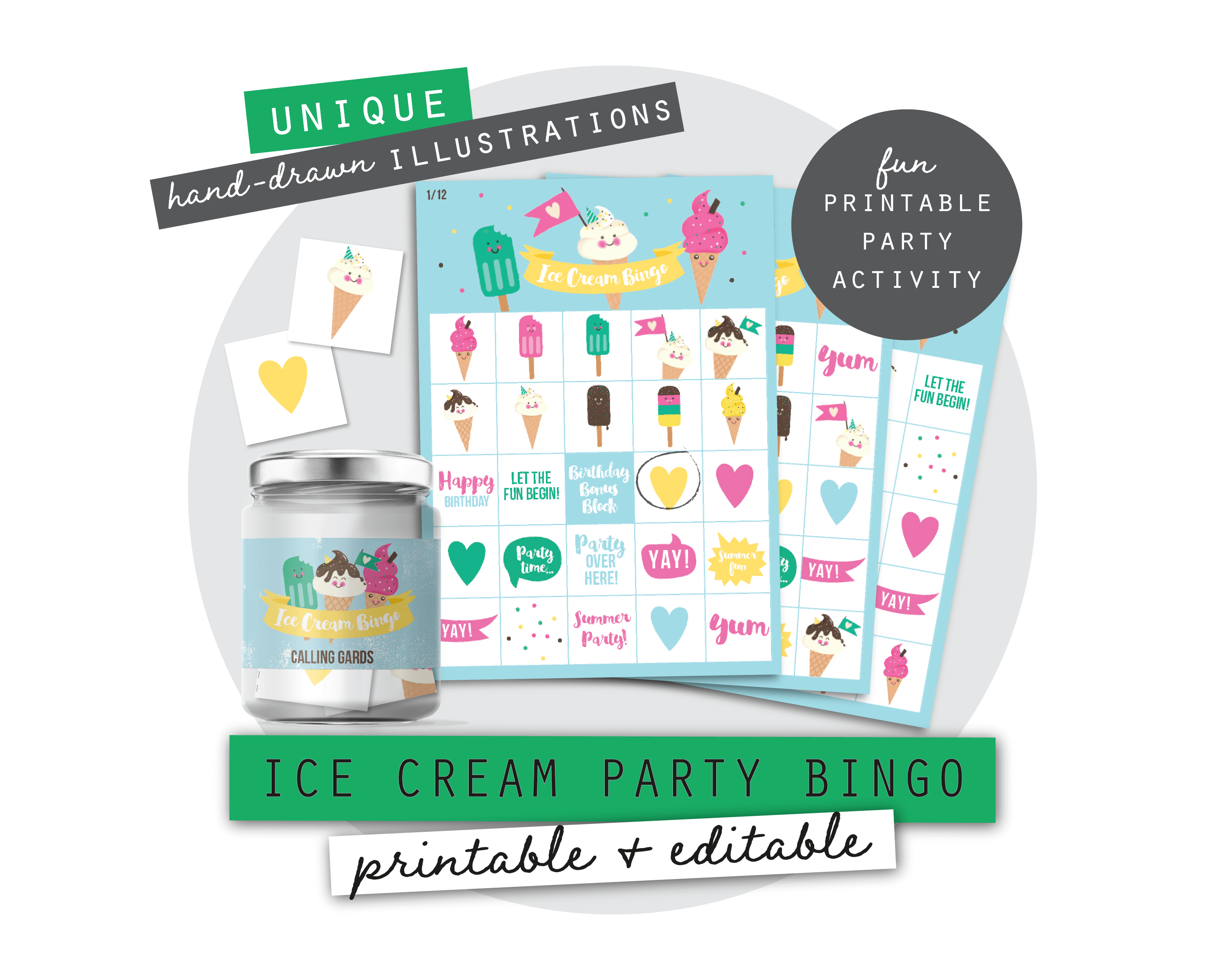 Ice Cream Party Printable Bingo