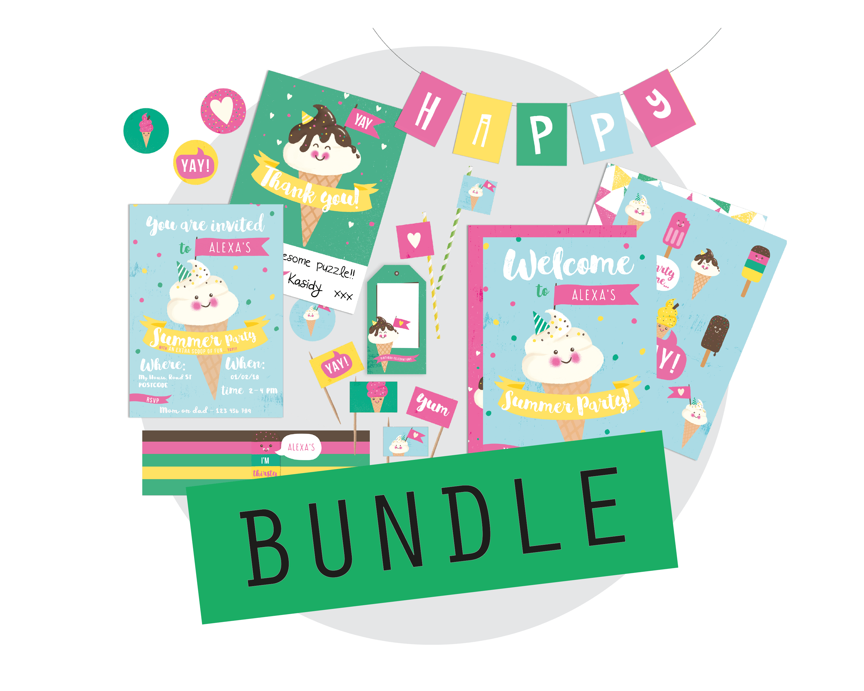 Ice Cream Party Pack Printables