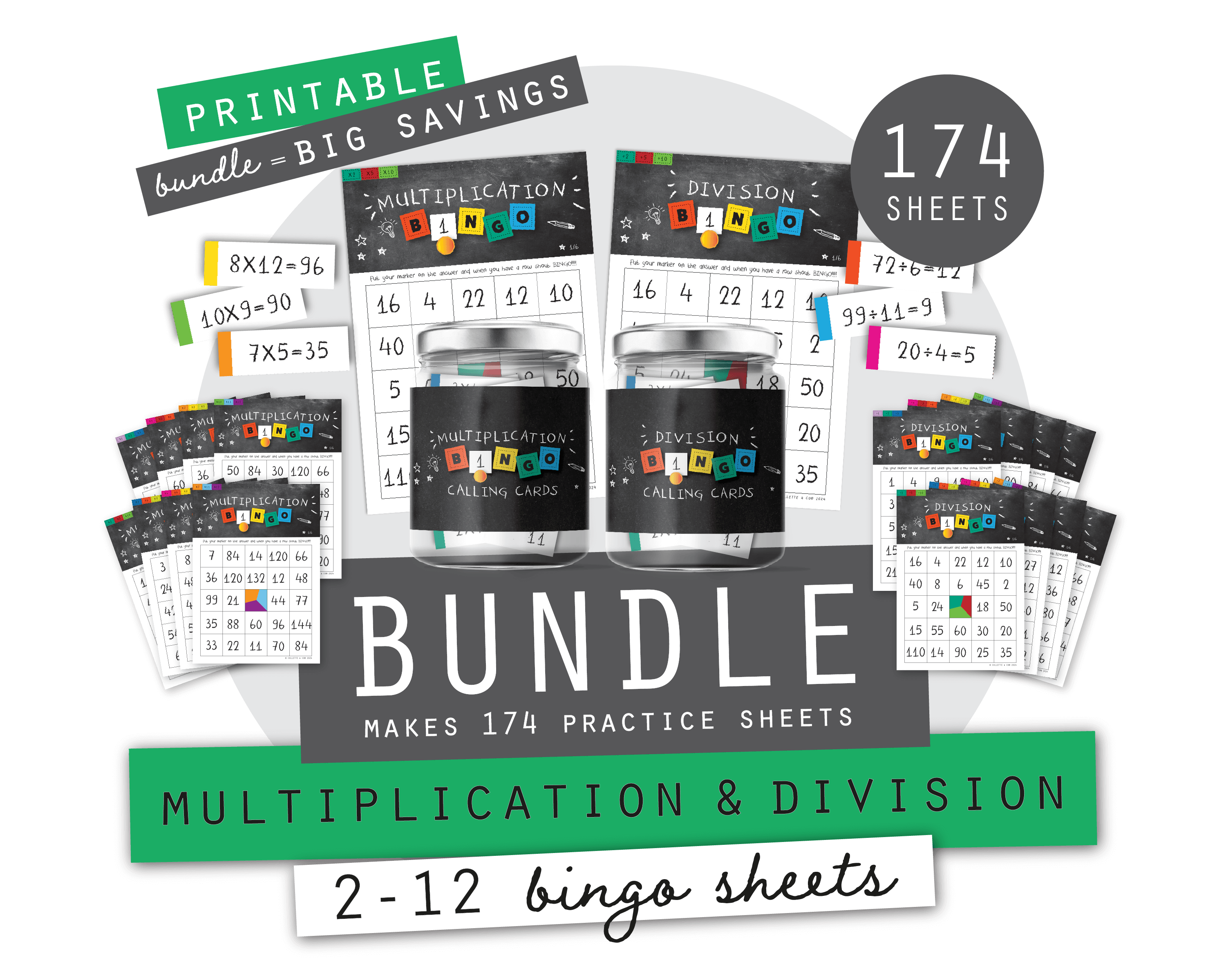 Multiplication & Division Printable Bingo BUNDLE