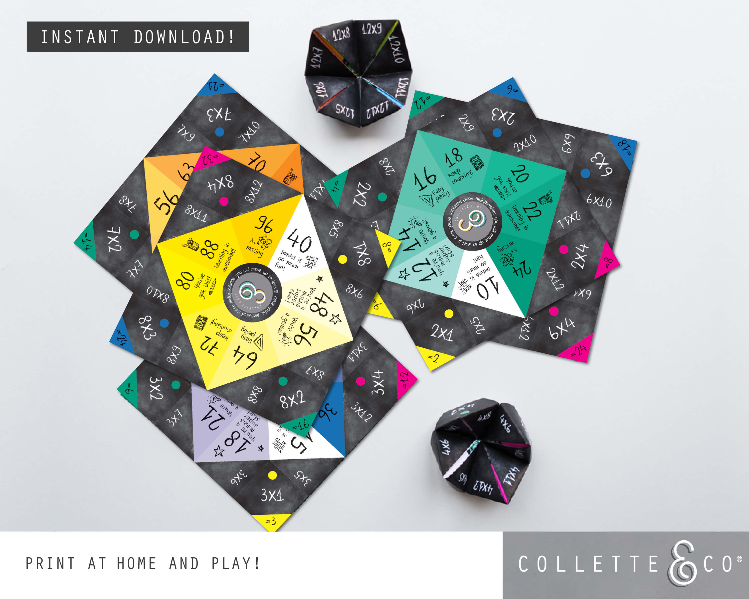 Multiplication Printable Origami Fortune Teller