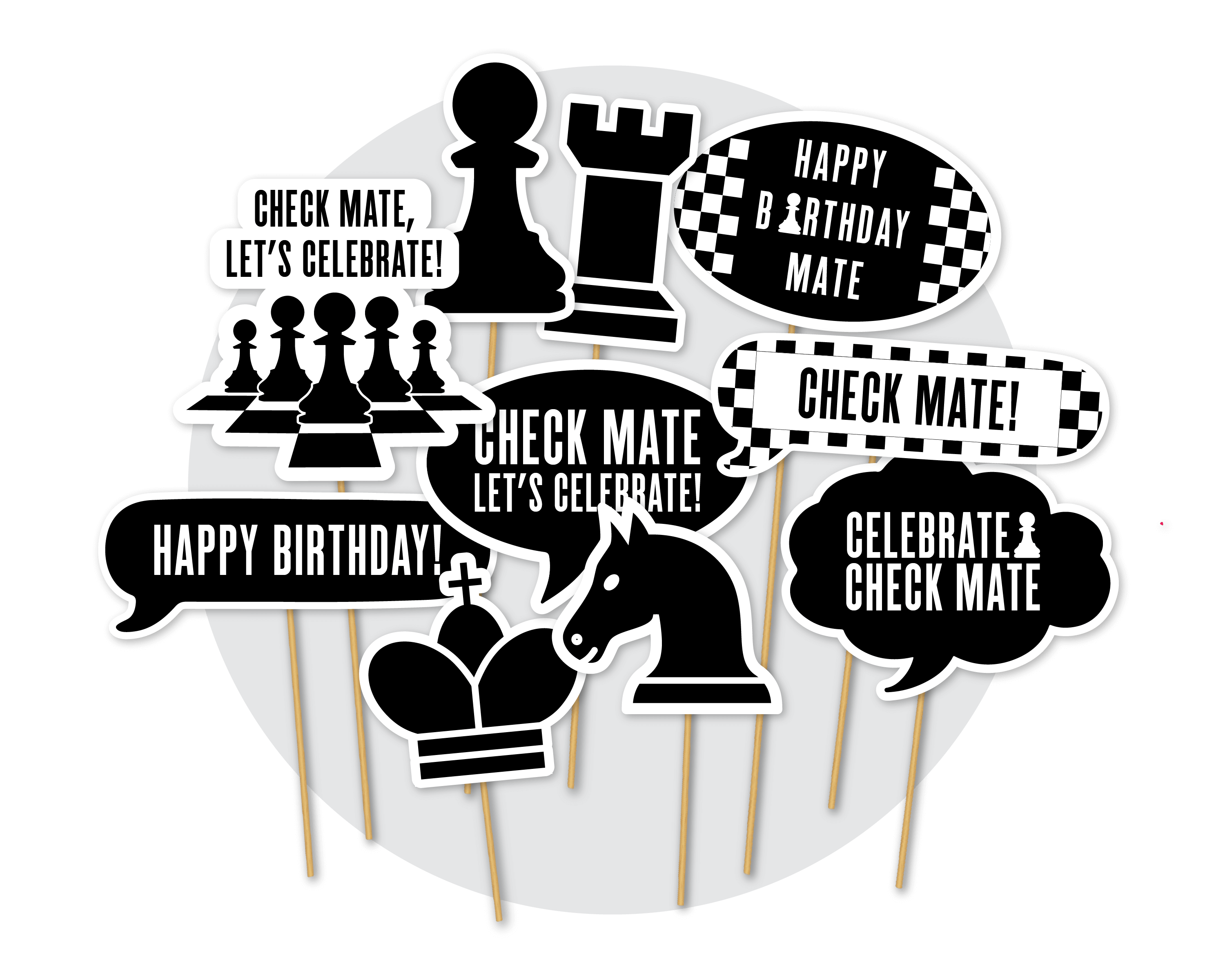 Chess Party Printable Photo Booth Signs
