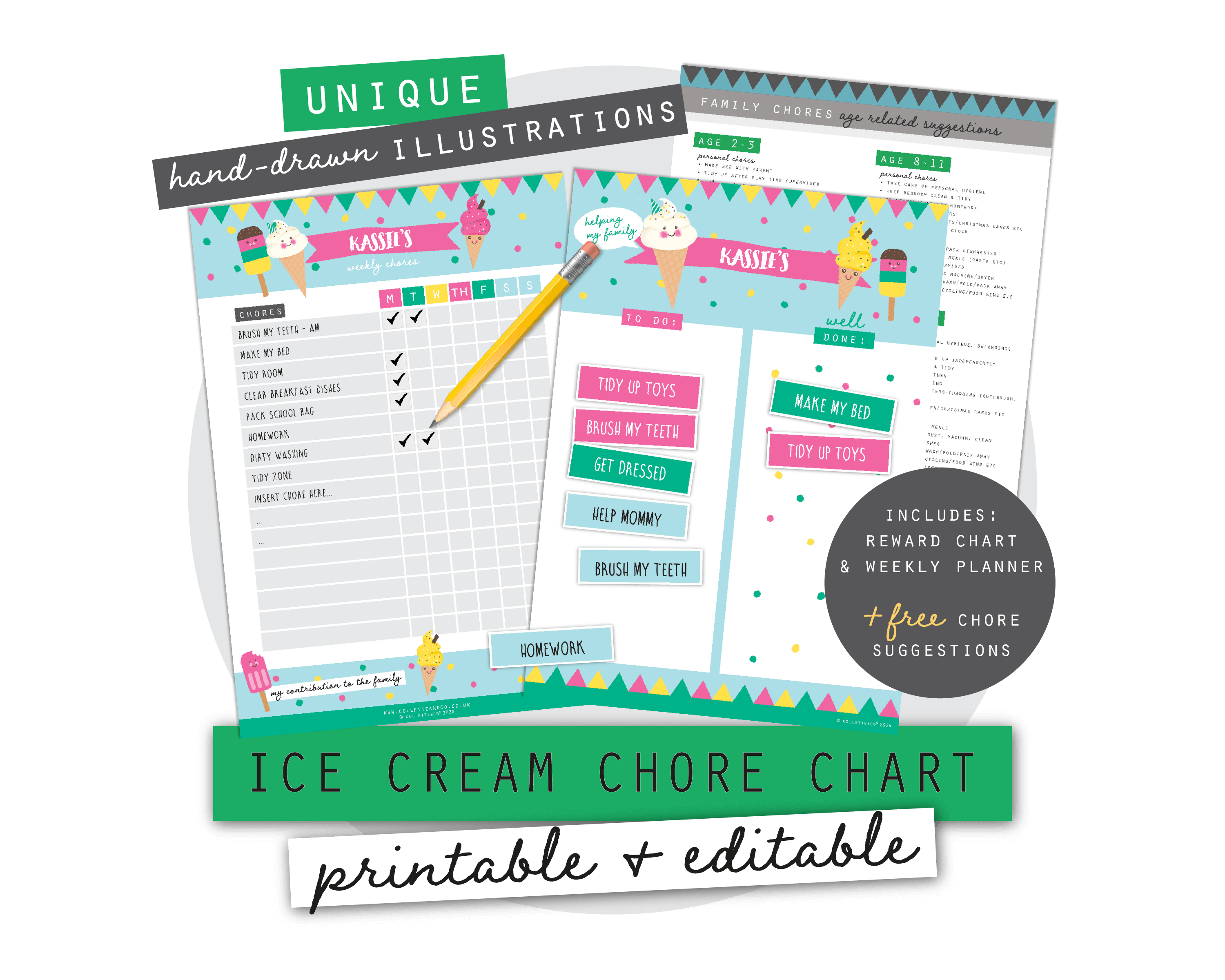 Ice Cream Printable Chore Charts