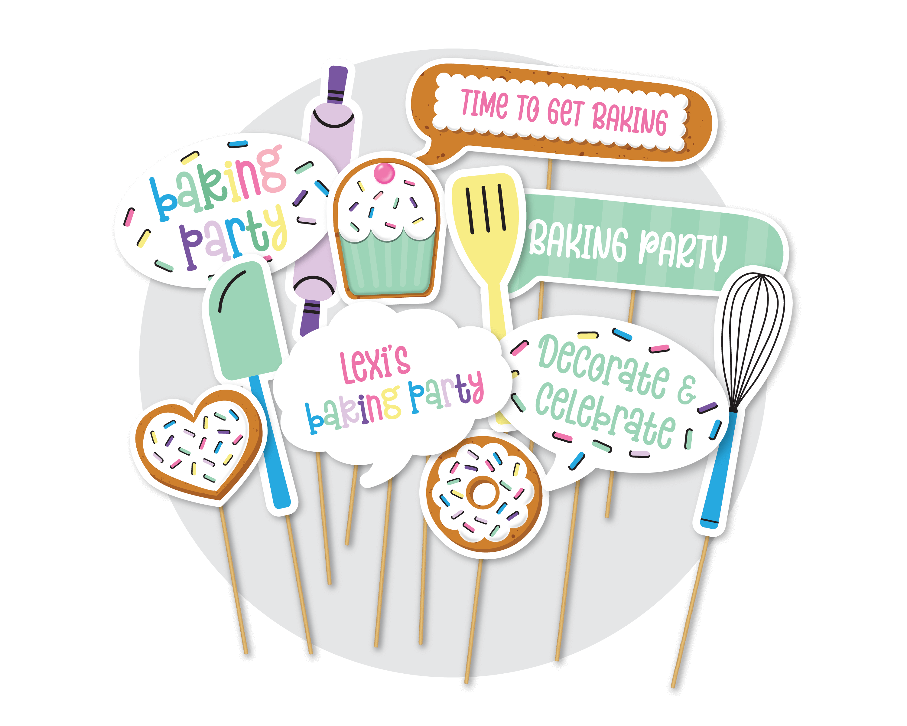 Baking Party Printable Photo Booth Signs