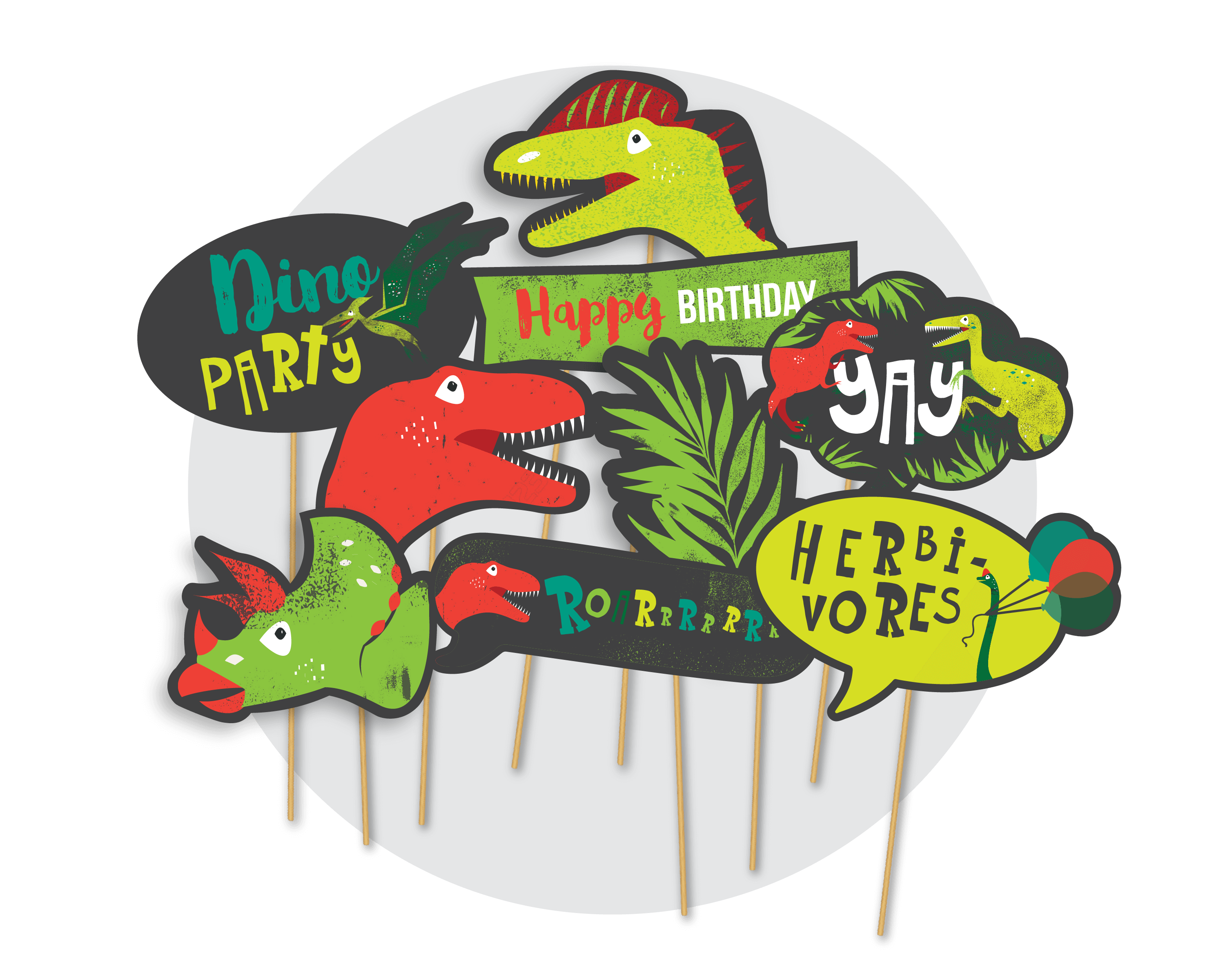 Dinosaur Party Printable Photo Booth Signs