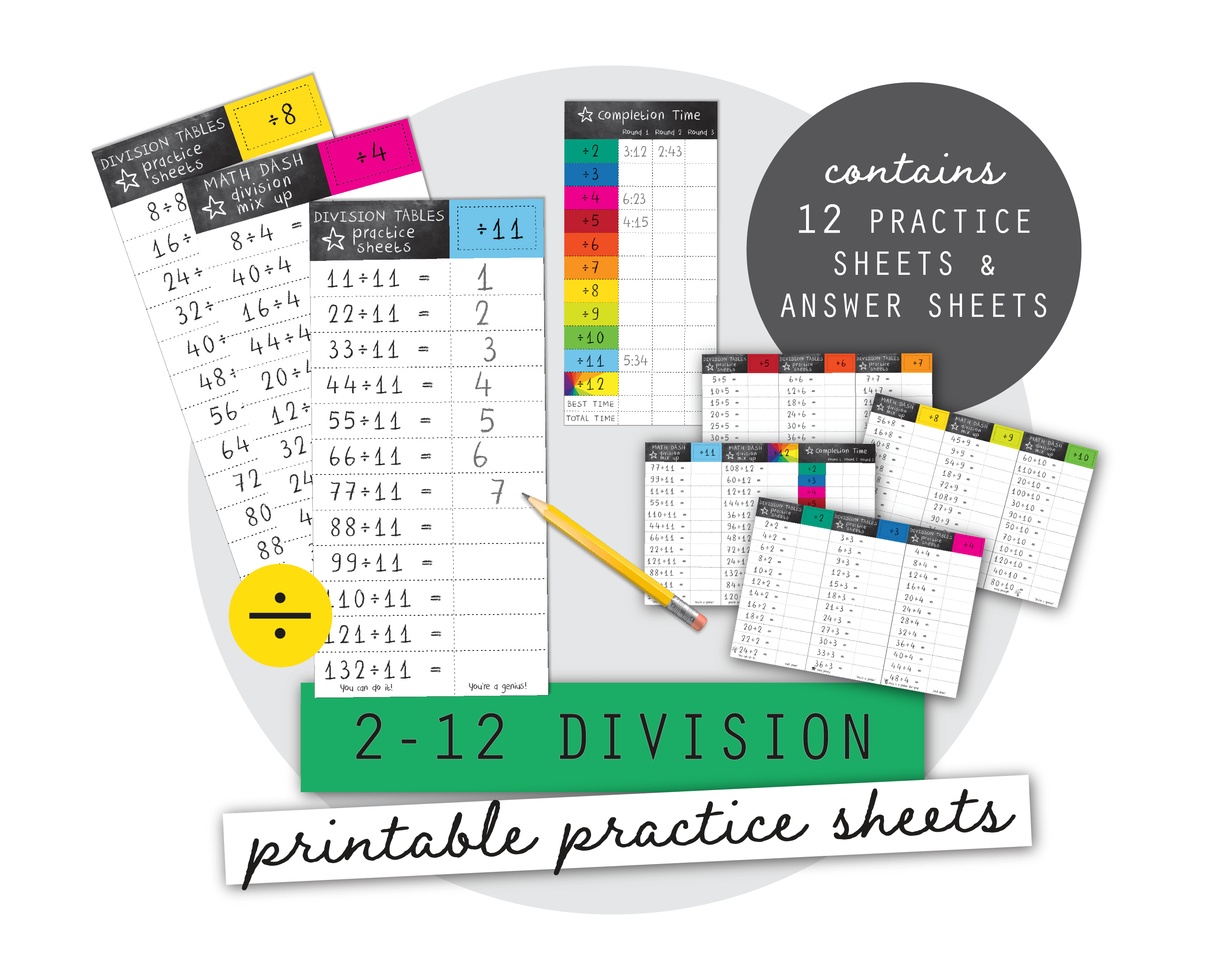 Division Printable Practice Sheets