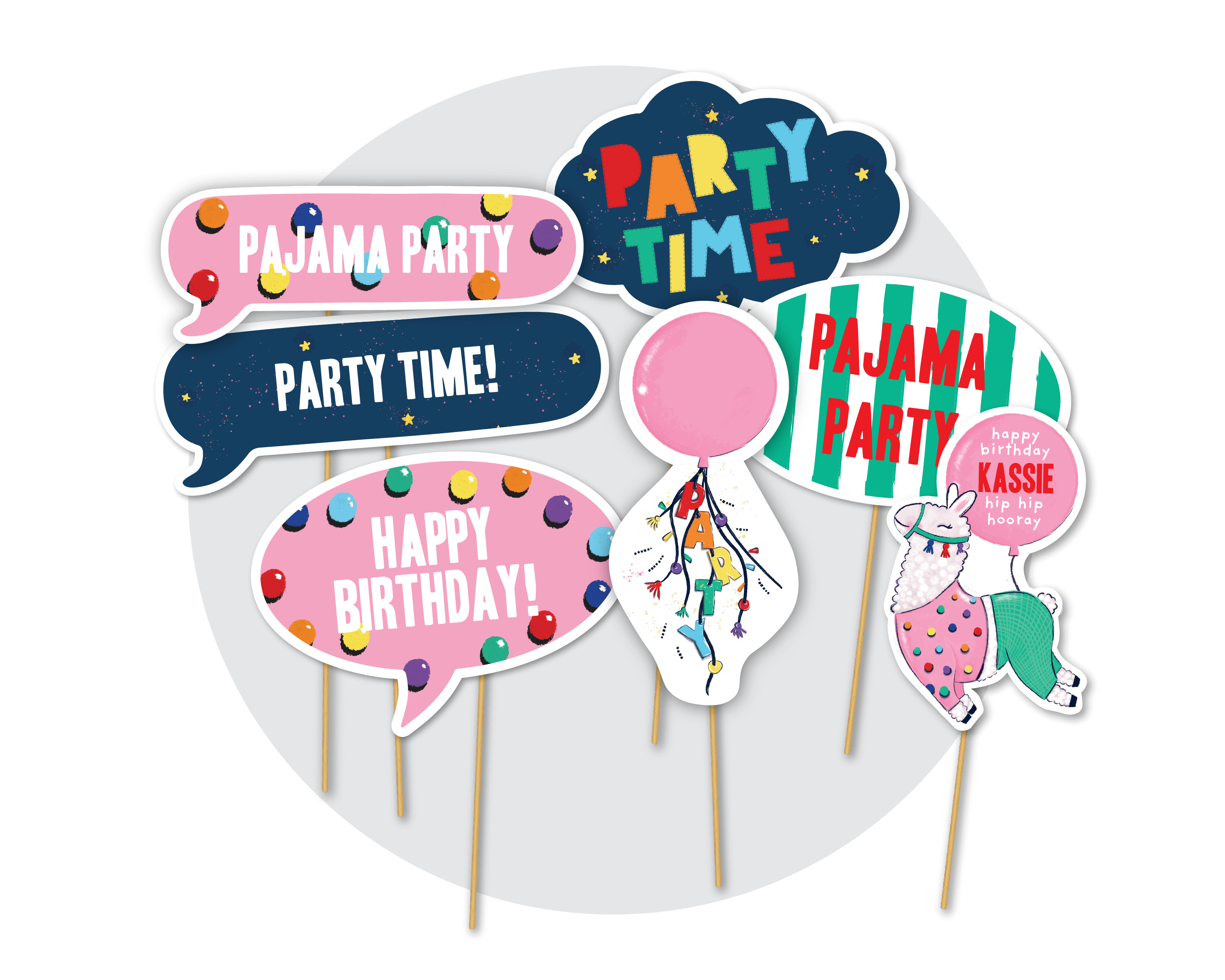 Llama Party Printable Photo Booth Signs