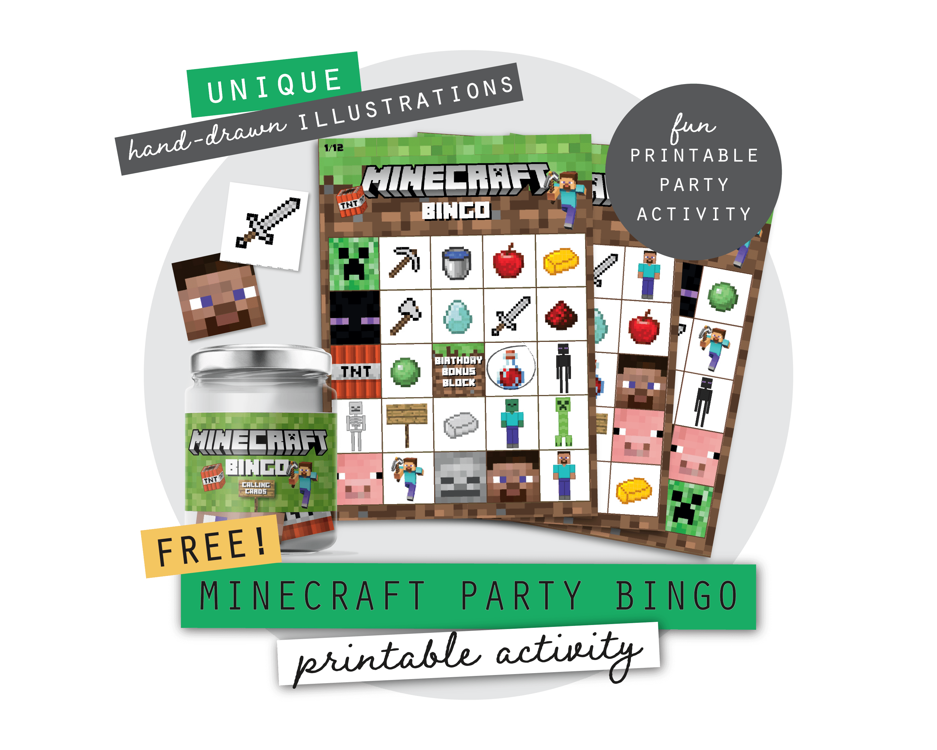 FREE Minecraft Party Printable Bingo